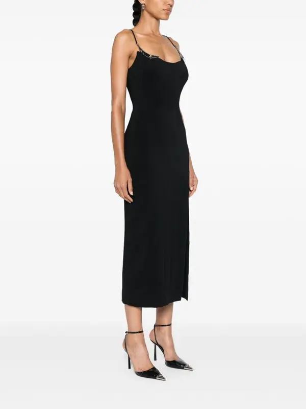 MUGLER Metallic-details Midi Dress