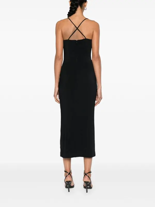 MUGLER Metallic-details Midi Dress