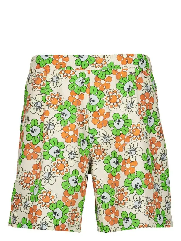 Marni Floral Graphic-print Swim Shorts - Green