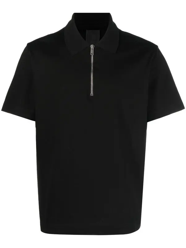 Givenchy Half-zip Cotton Polo Top - Black