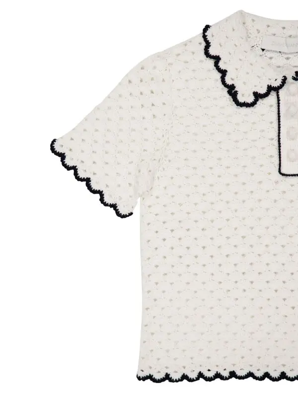 Zimmermann Halliday Scallop Knitted Polo T-shirt