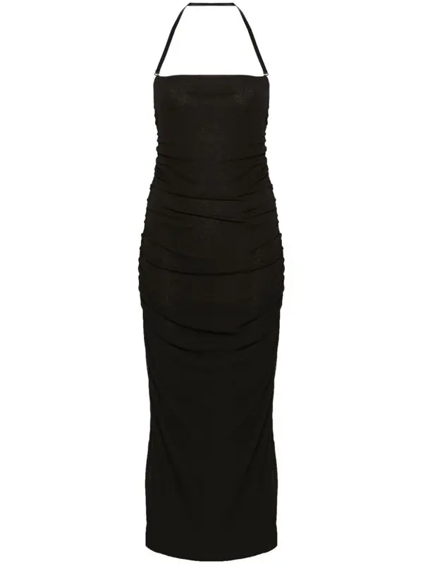 Nanushka Ruched Halterneck Midi Dress