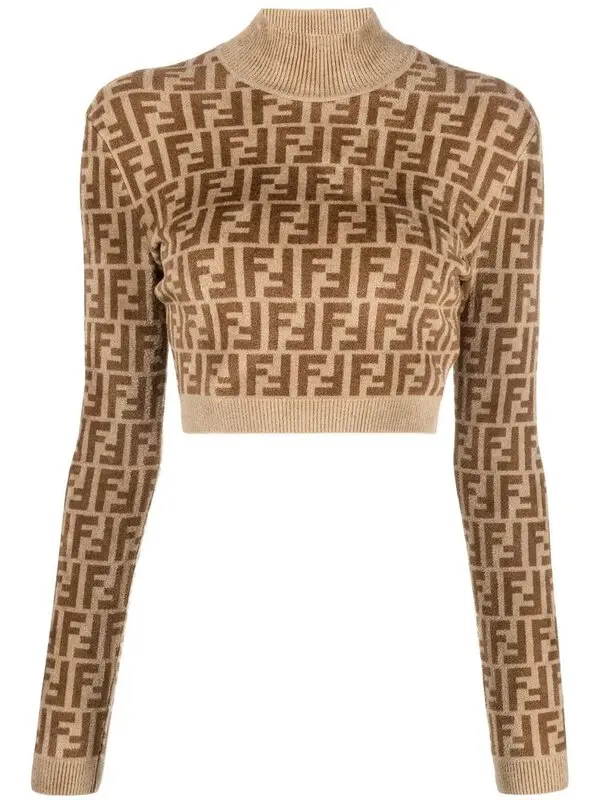 Fendi Intarsia-knit Logo Top