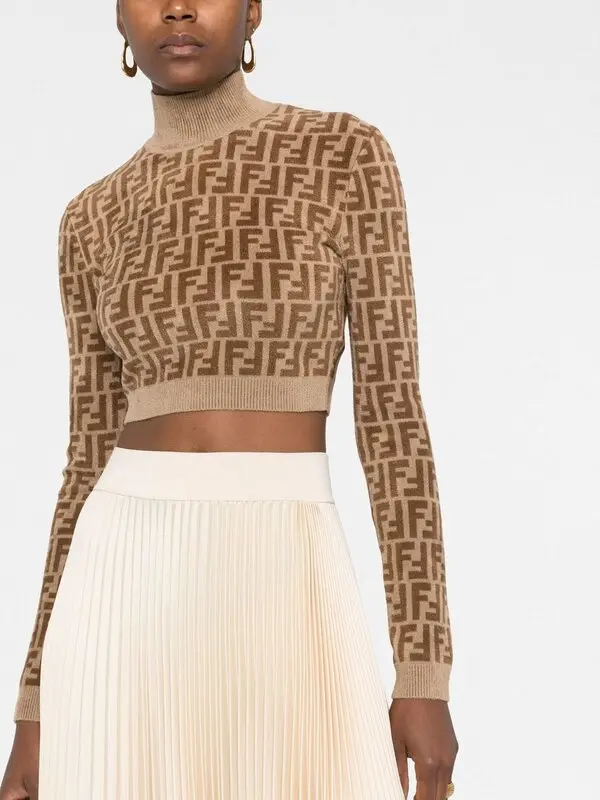 Fendi Intarsia-knit Logo Top
