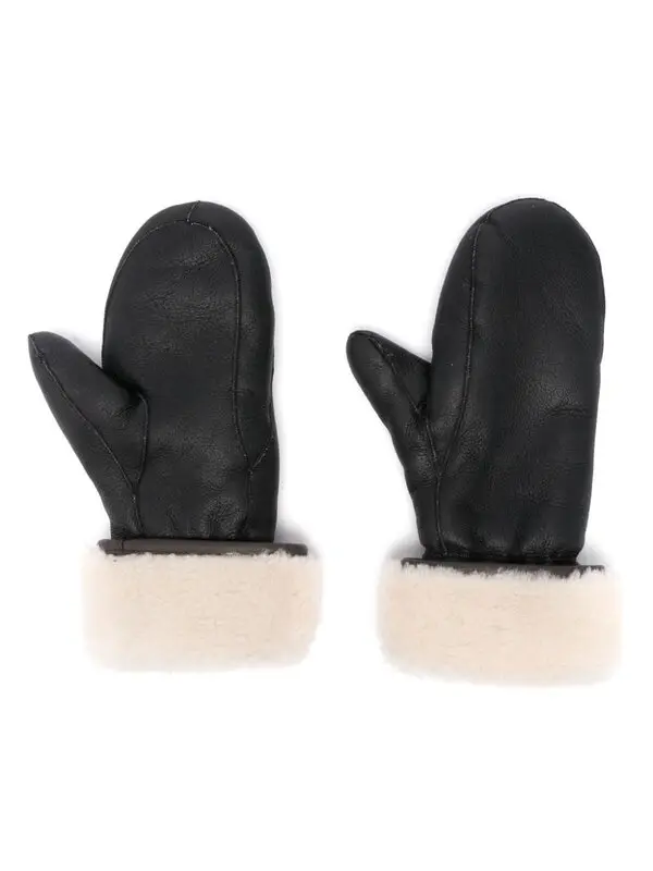 YVES SALOMON Shearling-lining Mittens - Black