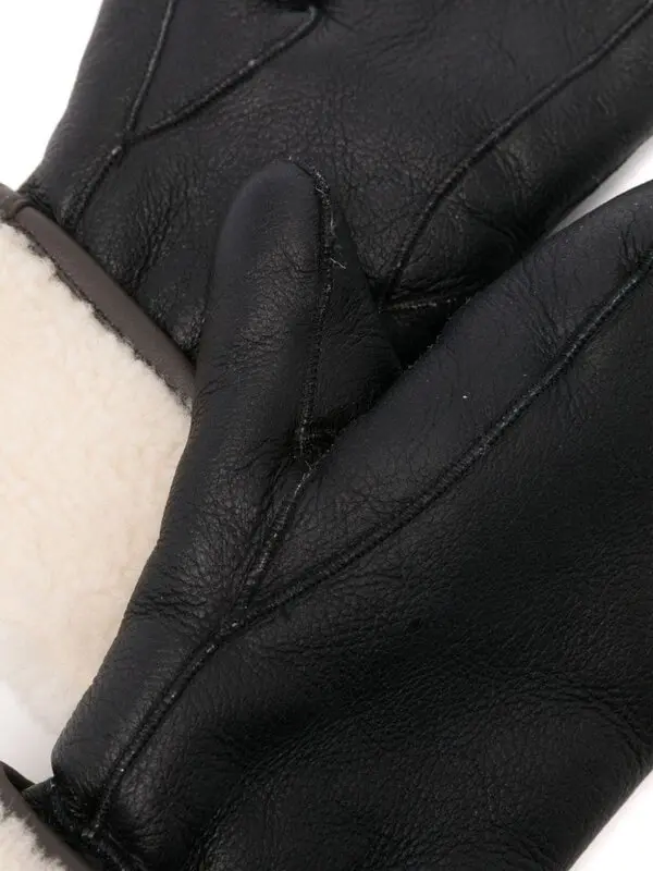 YVES SALOMON Shearling-lining Mittens - Black