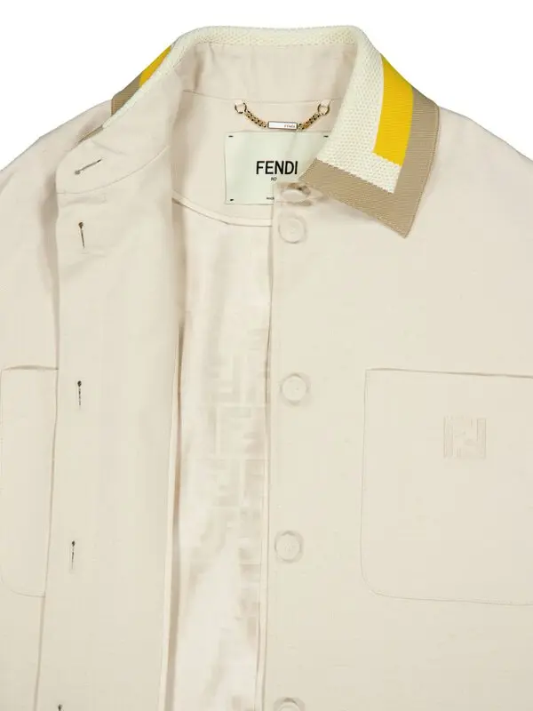 Fendi Belted Jacket - Neutrals | FENDI FF Silk Belted Blouse Jacket