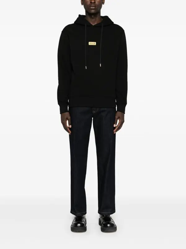 Versace Logo Plaque Cotton Hoodie