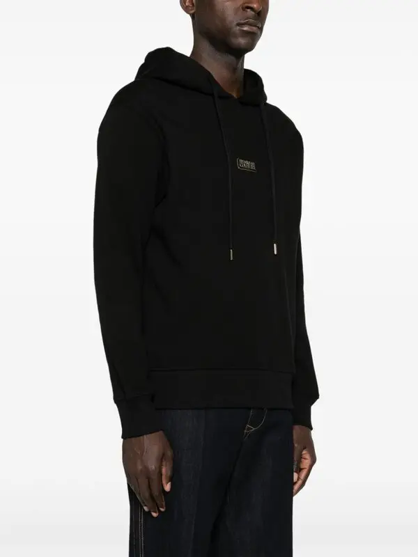 Versace Logo Plaque Cotton Hoodie