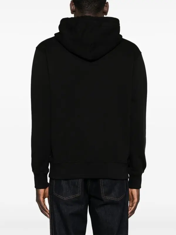 Versace Logo Plaque Cotton Hoodie