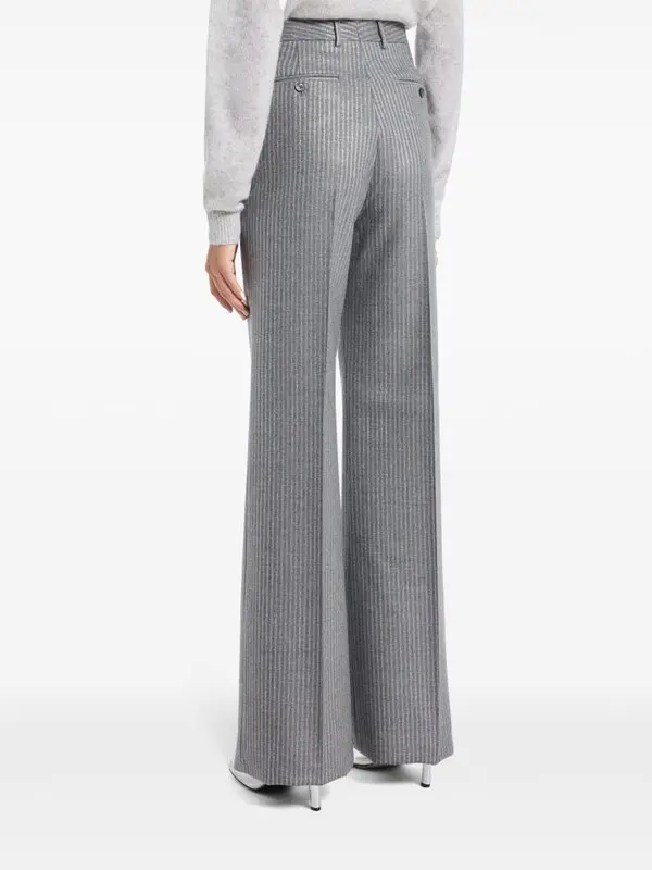 TOM FORD Striped Wool Blend Trousers - Grey