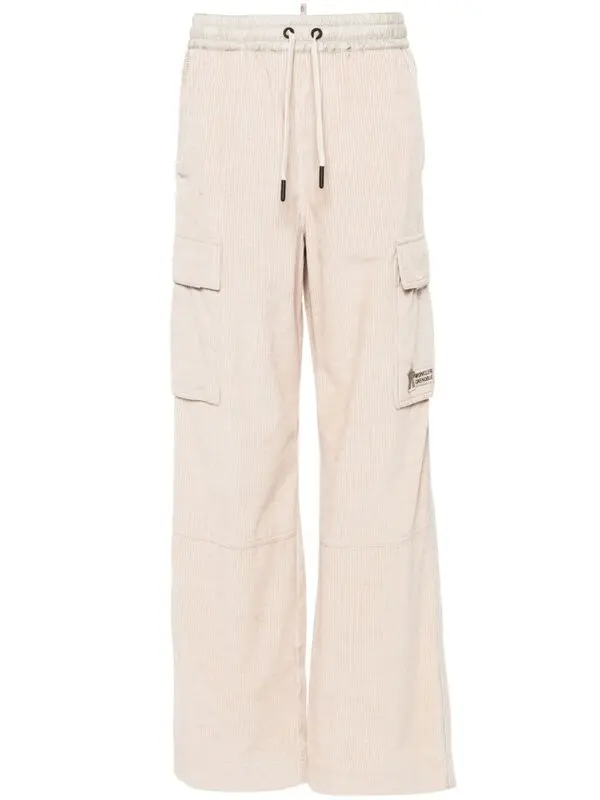 Moncler Logo Patch Corduroy Trousers - Pink
