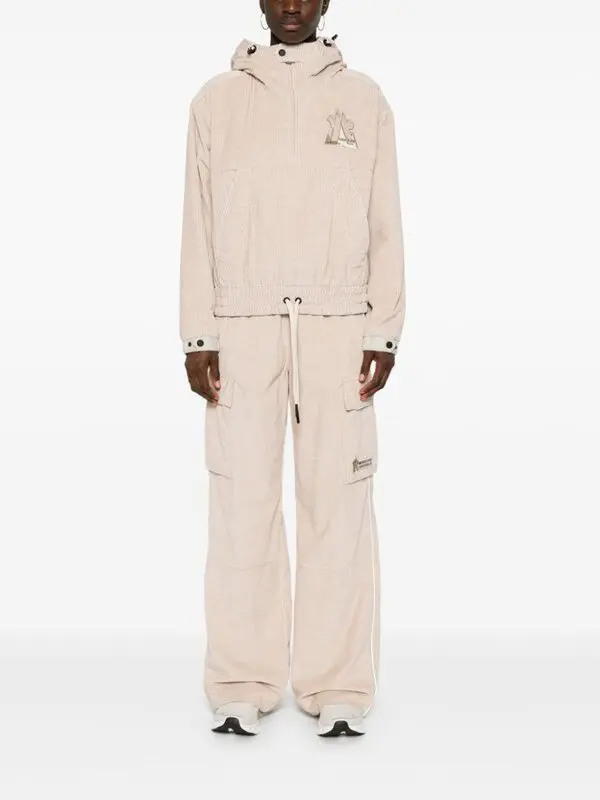 Moncler Logo Patch Corduroy Trousers - Pink