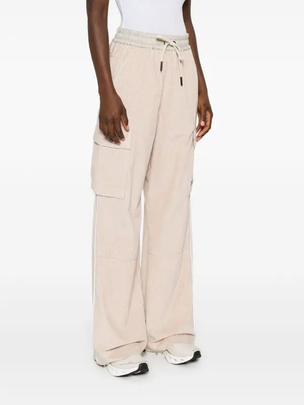 Moncler Logo Patch Corduroy Trousers - Pink