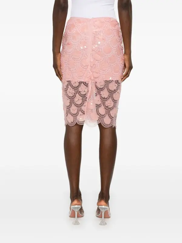 ROTATE BY BIRGER CHRISTENSEN Sequinned Pencil Skirt - Pink