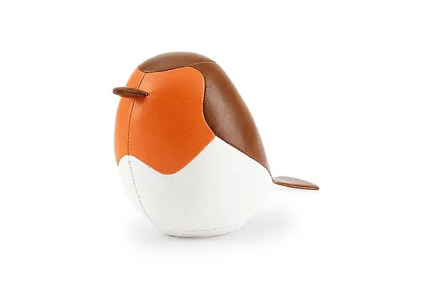 ZUNY Robin Bird Paperweight - Brown + Orange