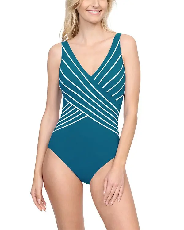 GOTTEX Embrace Surplice One-piece Swimsuit - Teal