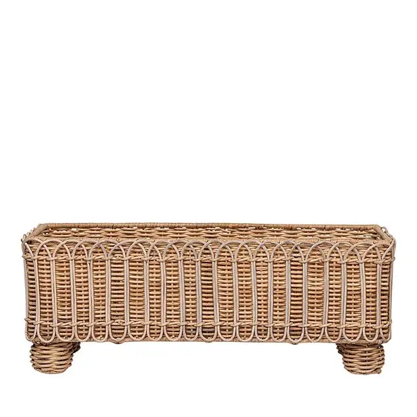 JULISKA Provence Rattan Rectangular Planter - Whitewash