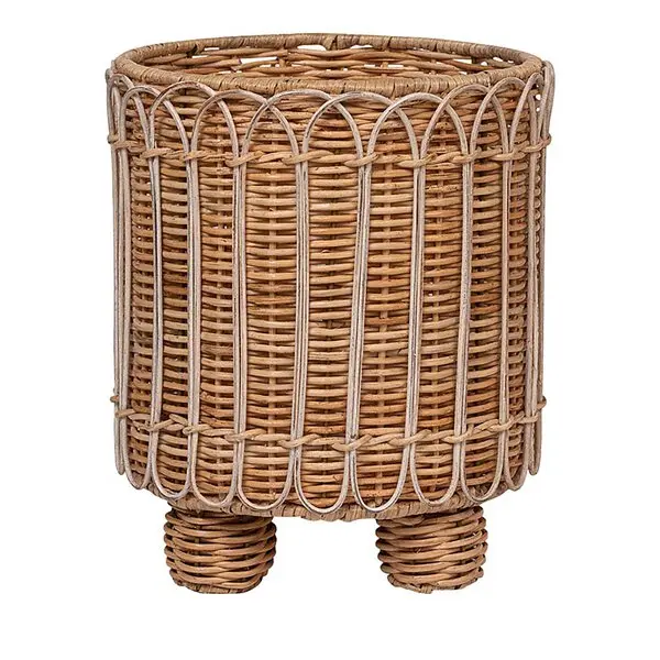 JULISKA Provence Rattan Round Planter - Whitewash