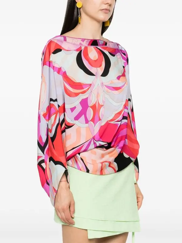 Emilio Pucci Geometric-print Silk Top