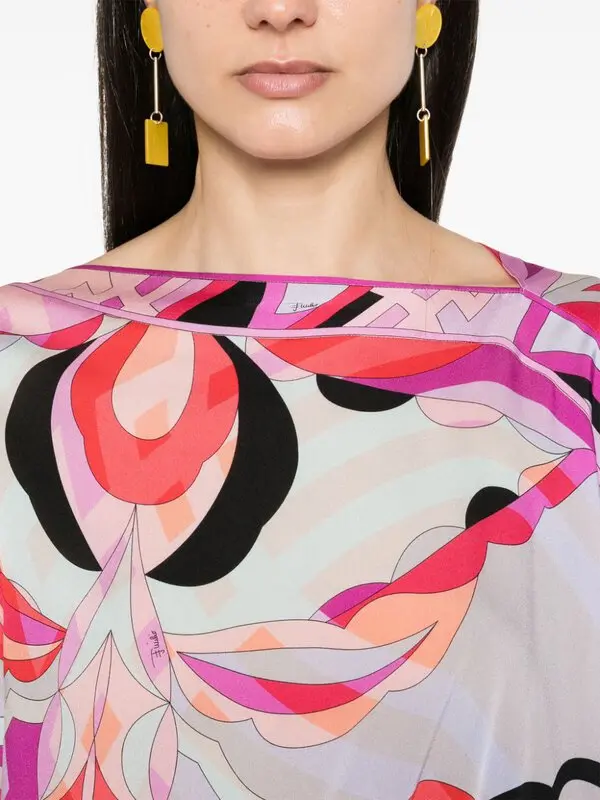 Emilio Pucci Geometric-print Silk Top