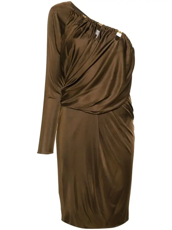 Emilio Pucci Asymmetric Draped Midi Dress