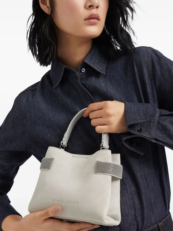 Brunello Cucinelli Small Essence Tote Bag - Grey