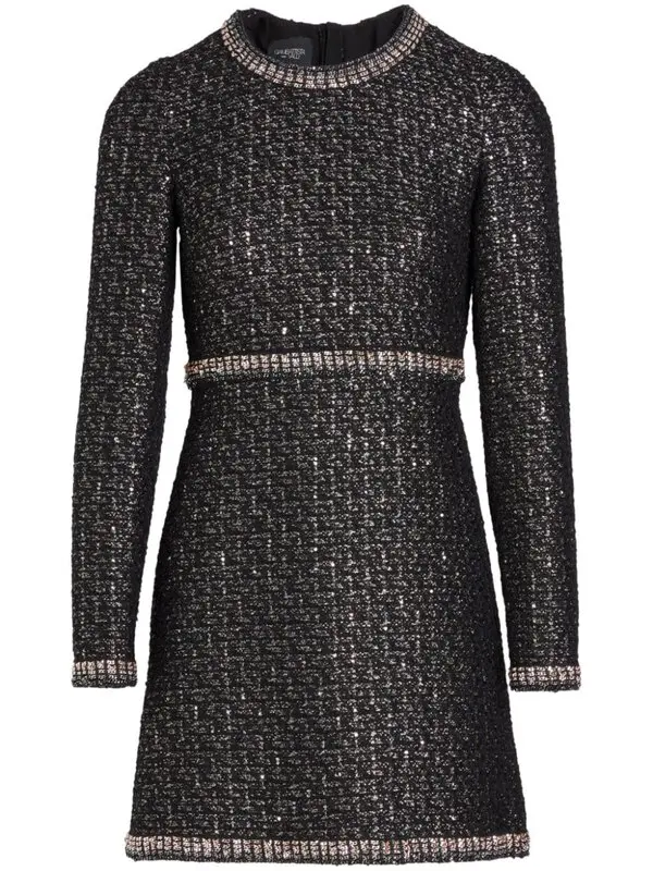 Giambattista Valli Tweed Curved Sequins Dress