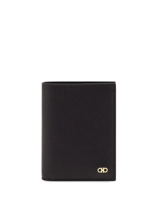 FERRAGAMO Gancini Compact Wallet - Black