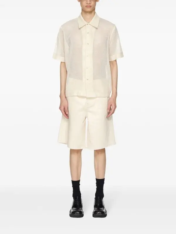 WON HUNDRED Cotton Straight-leg Shorts - Neutrals