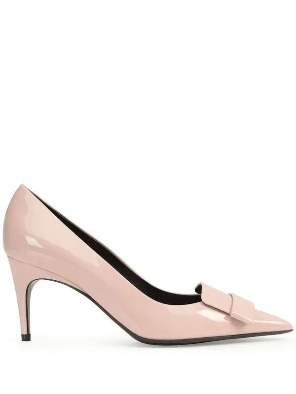 SERGIO ROSSI 75mm Laminated Leather Pumps - Pink