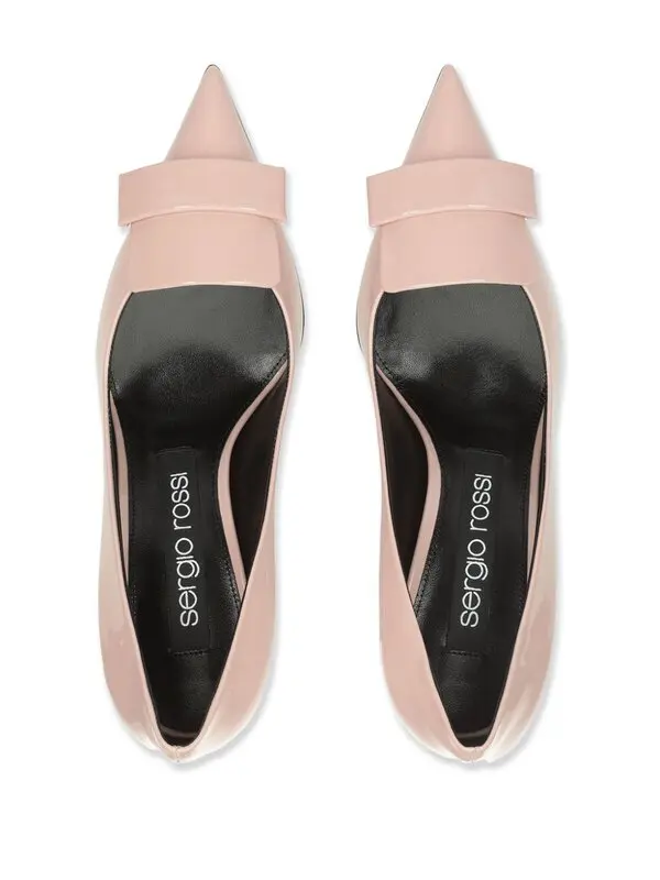SERGIO ROSSI 75mm Laminated Leather Pumps - Pink