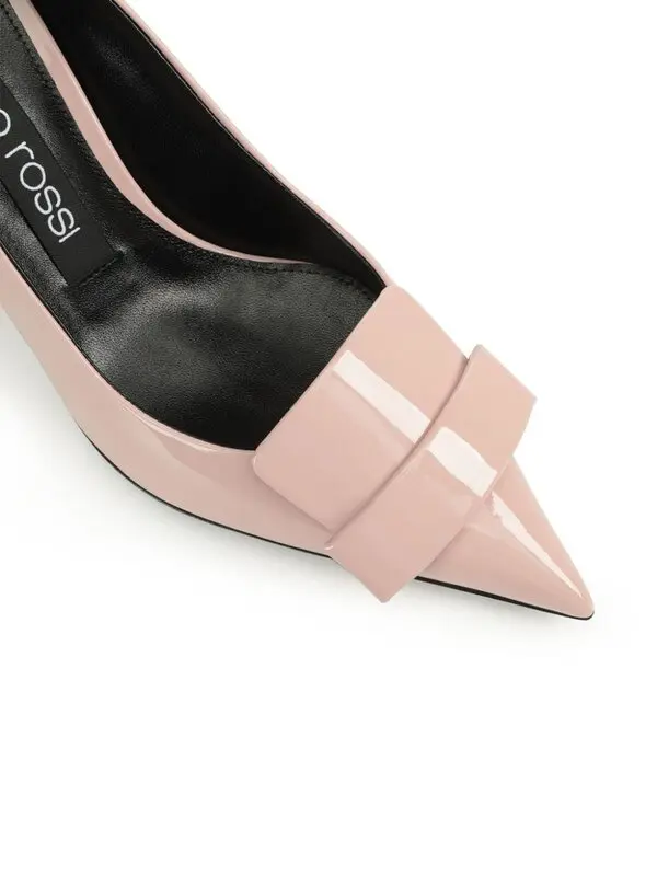 SERGIO ROSSI 75mm Laminated Leather Pumps - Pink