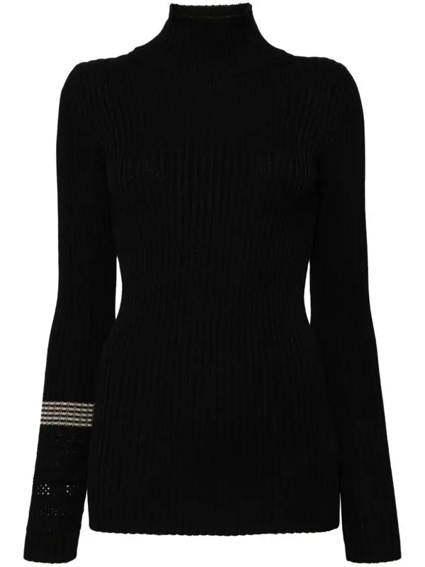 Y’s High-neck Ribbed-knit Top