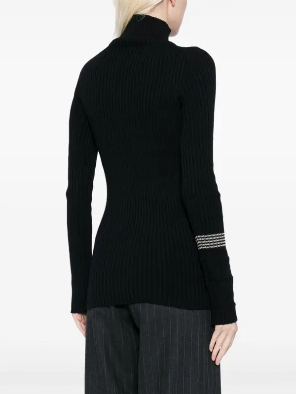 Y’s High-neck Ribbed-knit Top