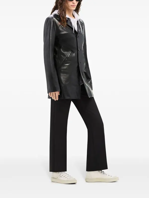COURREGES Notched-lapel Tailored Leather Jacket