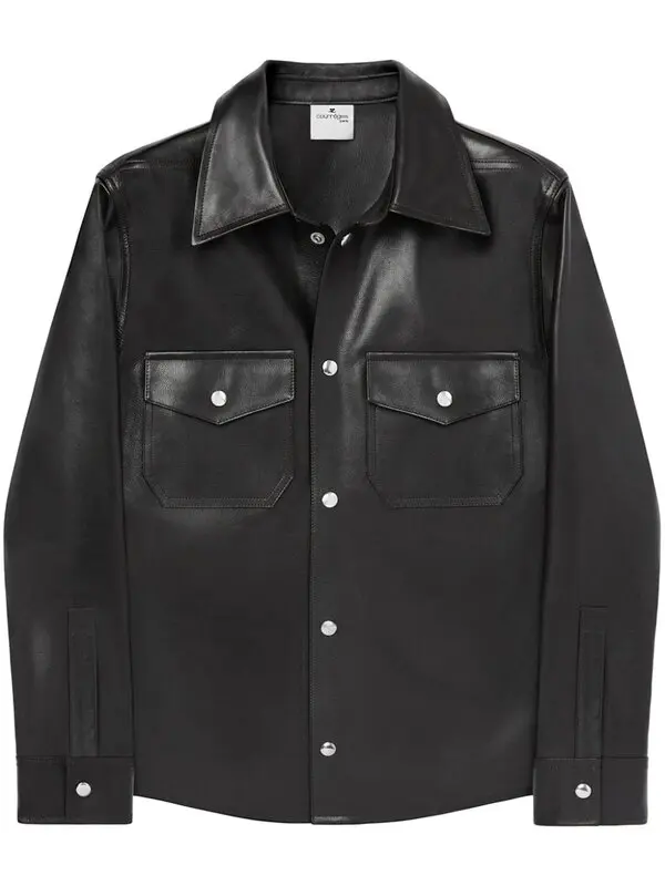COURREGES Patch Pocket Leather Shirt
