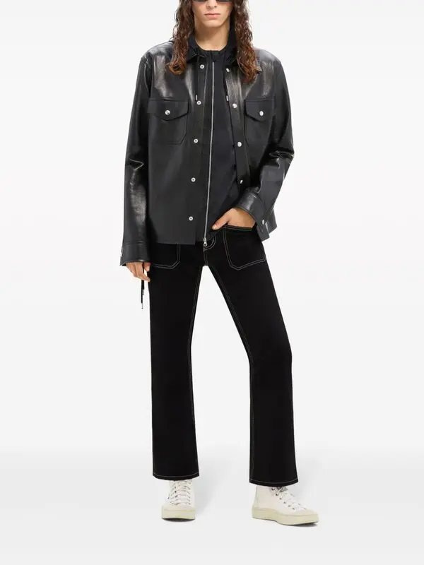 COURREGES Patch Pocket Leather Shirt