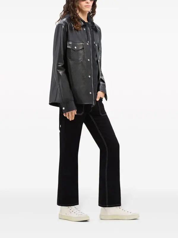 COURREGES Patch Pocket Leather Shirt