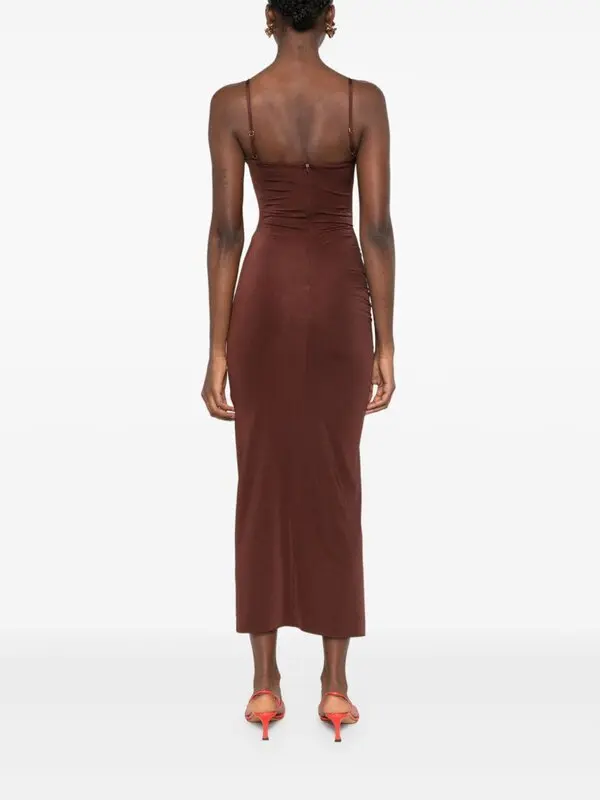 NISSA Cut-out Midi Dress - Brown