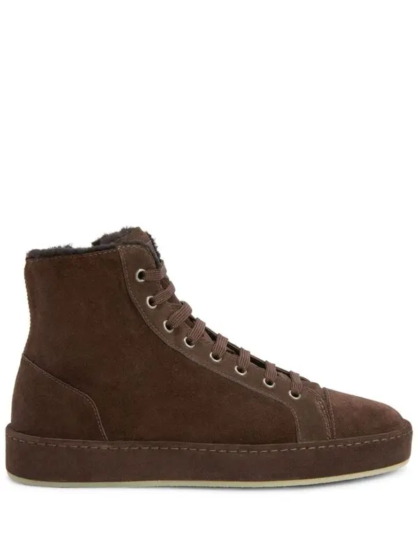 GIUSEPPE ZANOTTI City Suede High-top Sneakers - Brown