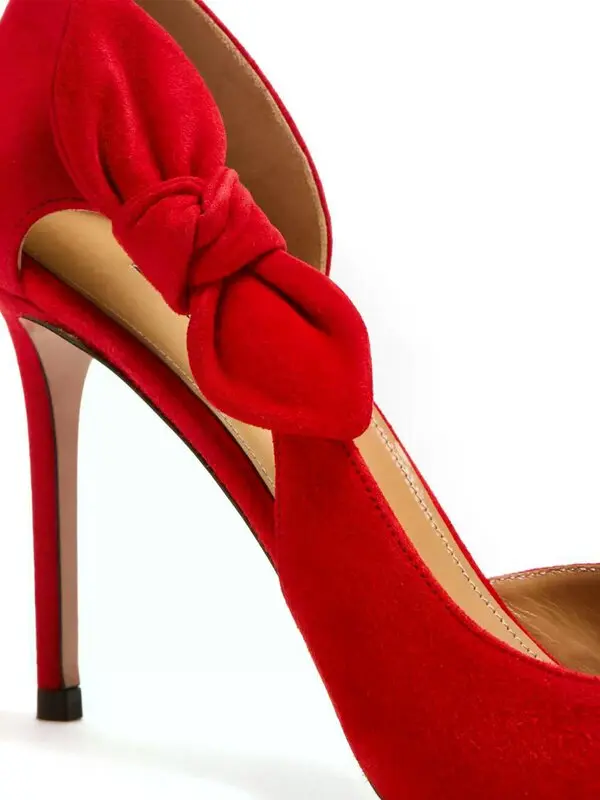 AQUAZZURA 105mm Very Bow Tie Pumps - Red