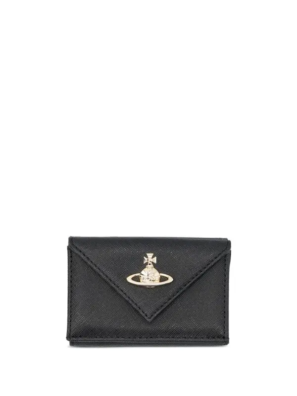 VIVIENNE WESTWOOD Envelope Leather Wallet - Black