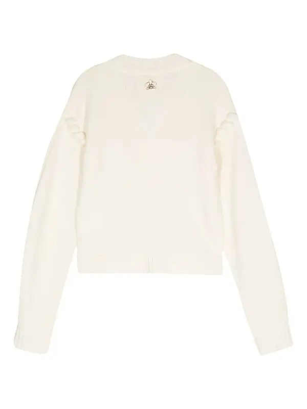GENNY Tubular-stitching Wool Sweater