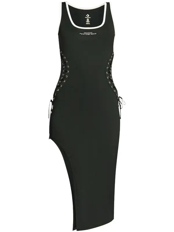 Converse X Feng Chen Wang Logo Print Midi Dress In Black - 29% Off