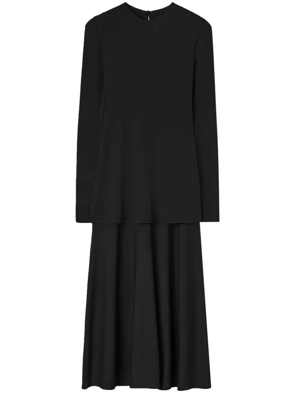 JIL SANDER Layered-design Midi Dress - Black