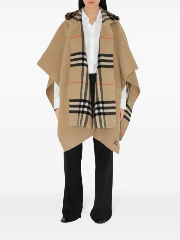Burberry Reversible Check Hooded Cape - Neutrals