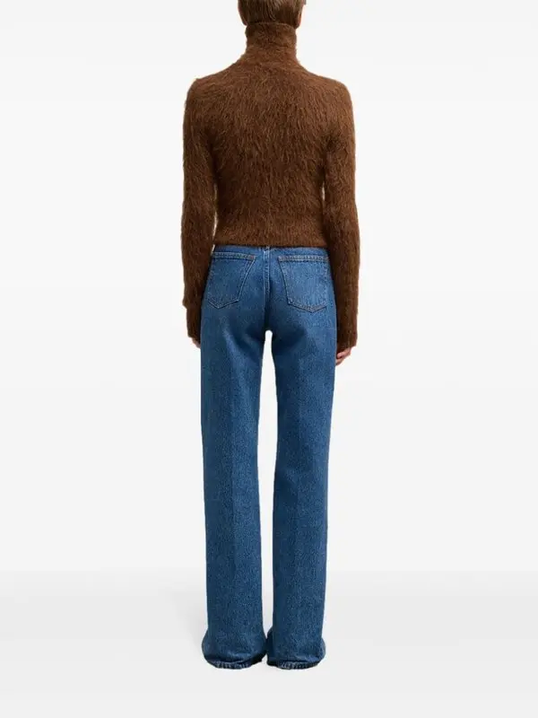 Ami Brushed-effect Roll-neck Jumper - Brown