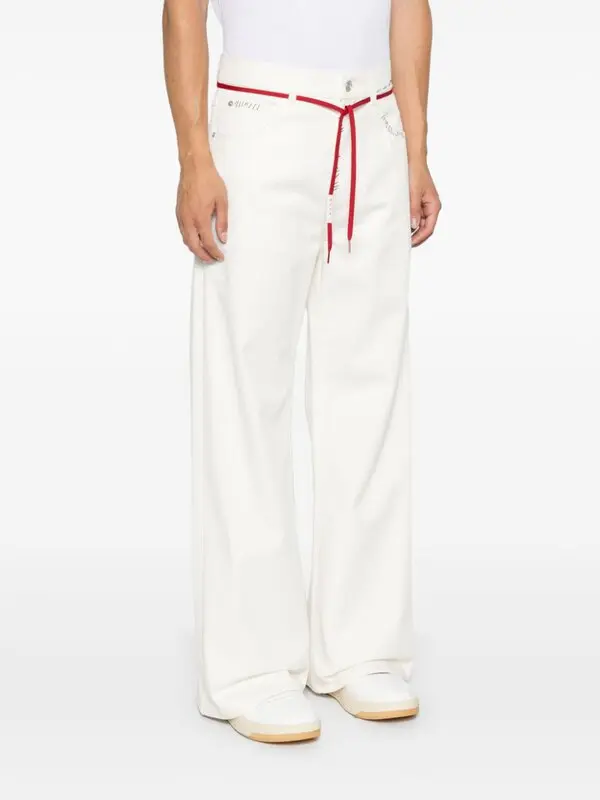 Marni Logo-embroidered Straight Leg Jeans
