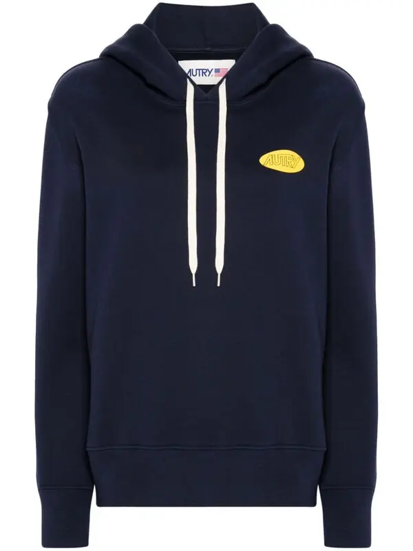 AUTRY Logo-print Hoodie - Blue